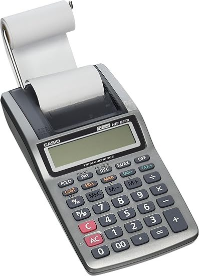 Amazon.com : Casio HR8TM Single Color Portable Printing Calculator ...