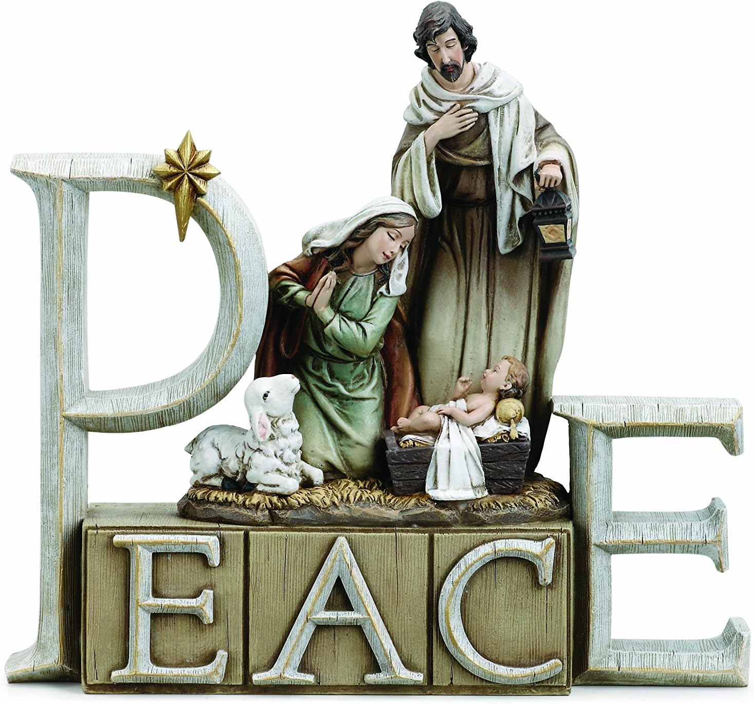 Amazon.com: Napco Imports Peace Holy Family Nativity 9 x 8 Inch Resin ...