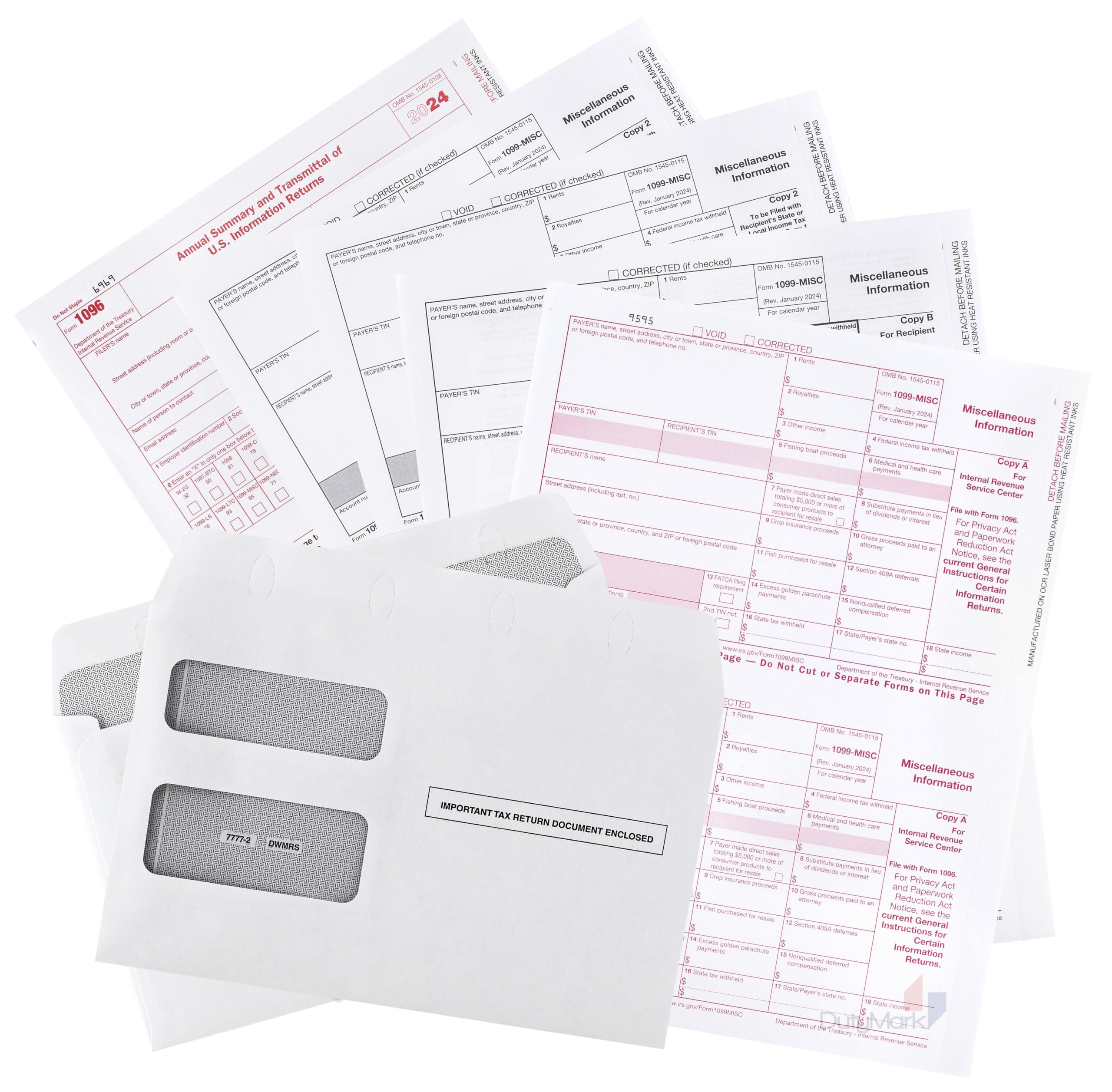 Amazon.com : 2024 Complete Laser 1099 Misc Tax Form Set and 1096 - Kit ...