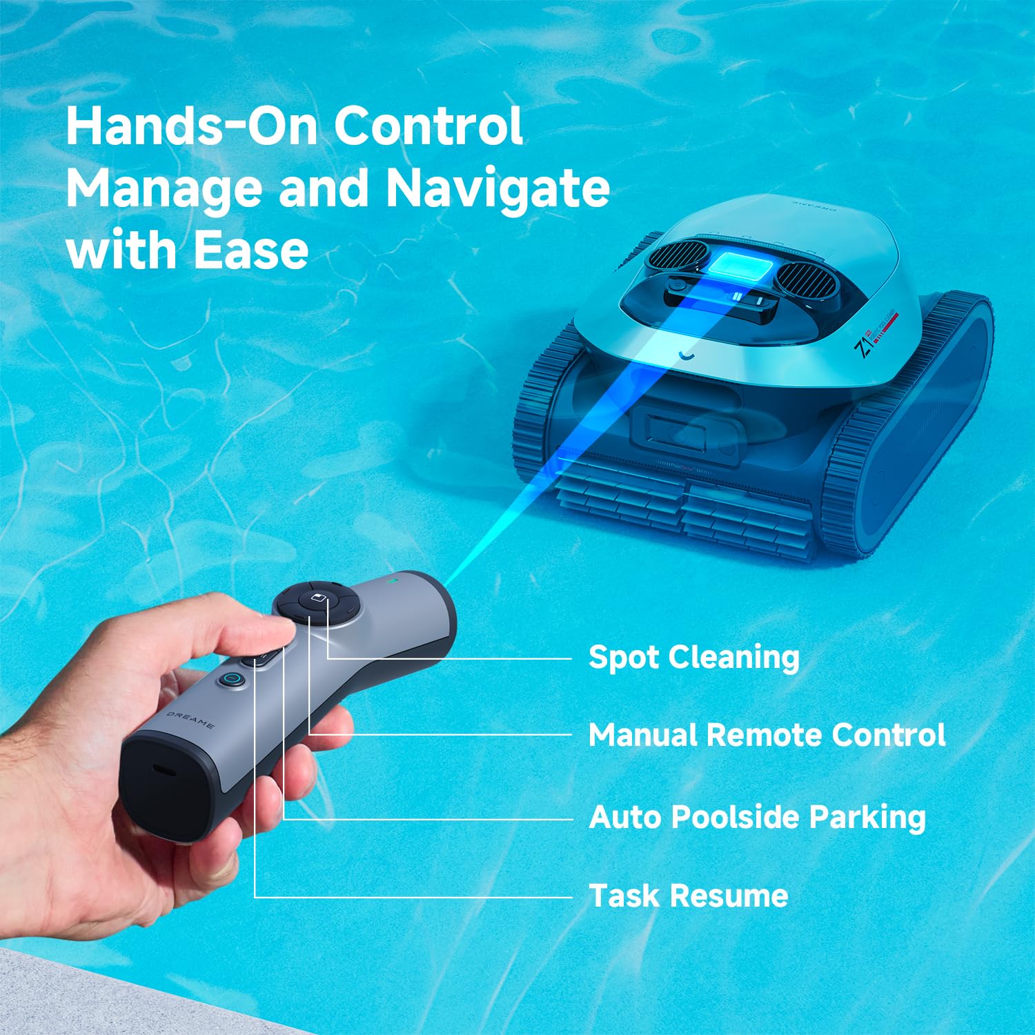 Snapklik.com : Z1 Pro Cordless Robotic Pool Cleaner, LiFi Remote ...