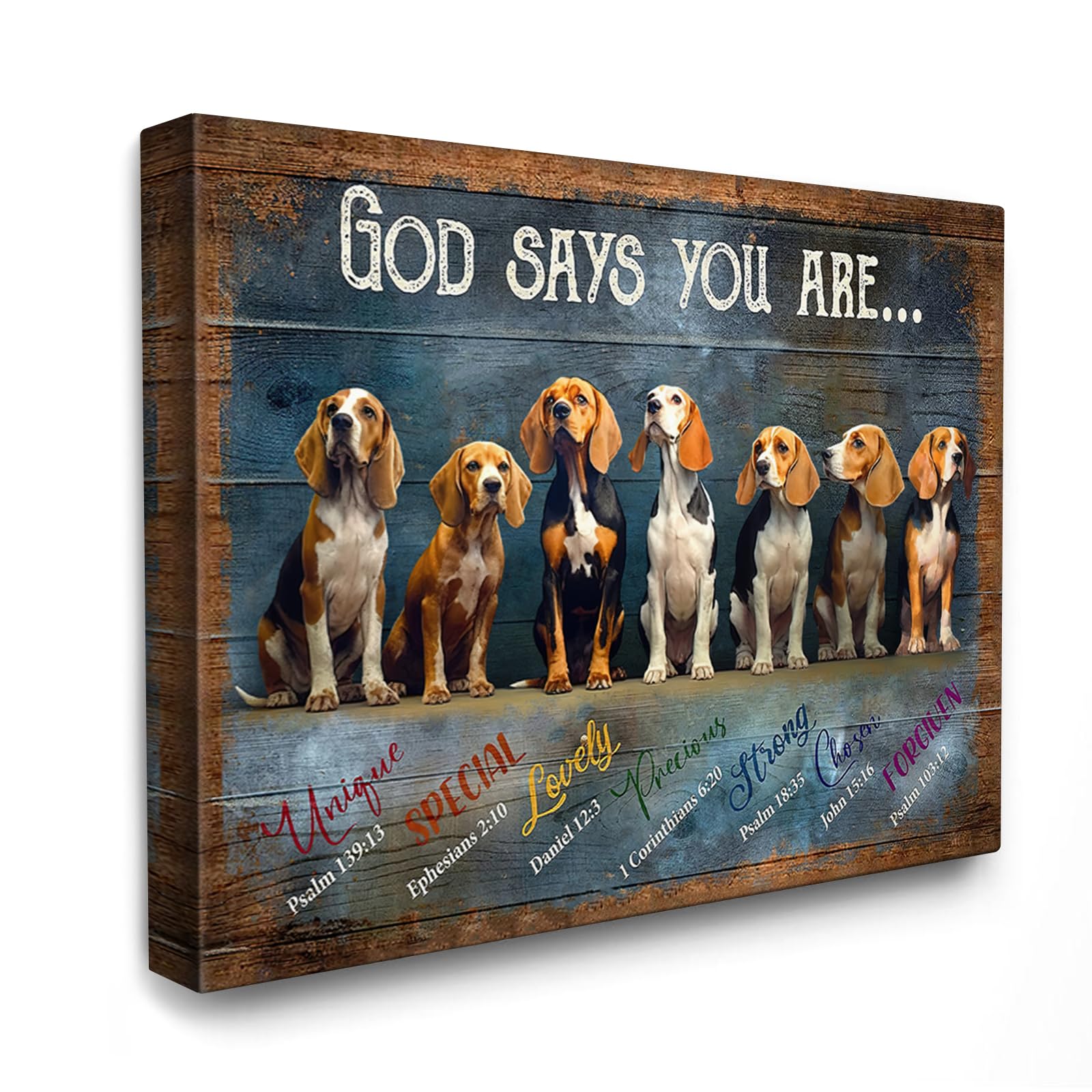 Amazon.com: Luslya Beagle Dog Wall Art Dog Christian Religious Painting ...