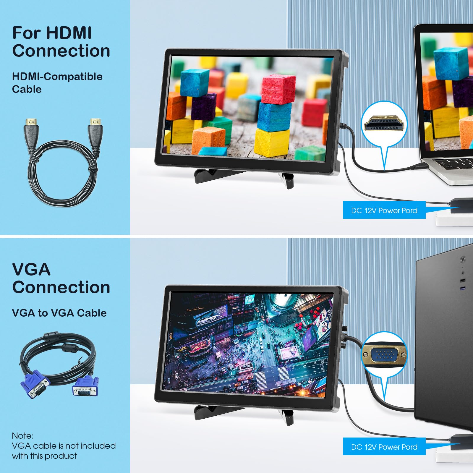 Snapklik.com : ELECROW Portable Monitor 11.6 Inch Display FHD 1920x1080 ...