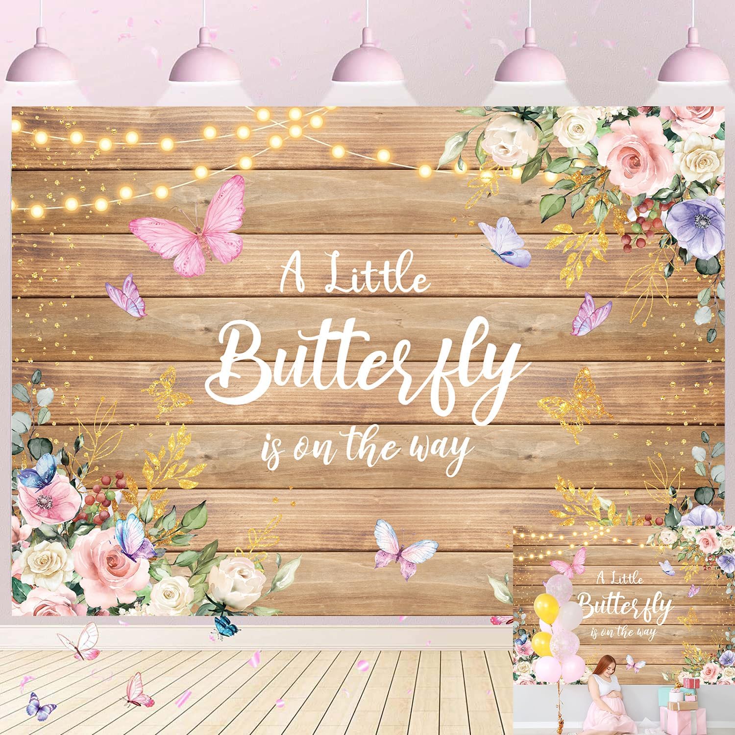 Amazon.com : SENDY 7x5ft Butterfly Baby Shower Backdrop for Boy Boho ...