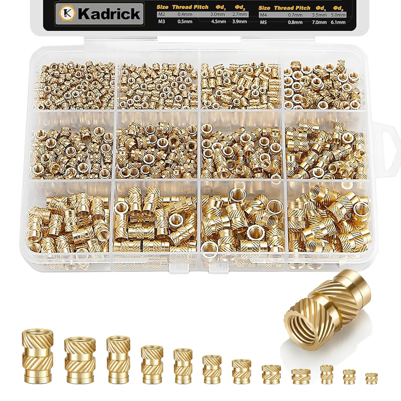 Snapklik.com : Kadrick 520Pcs M2 M3 M4 M5 Threaded Inserts Assortment ...