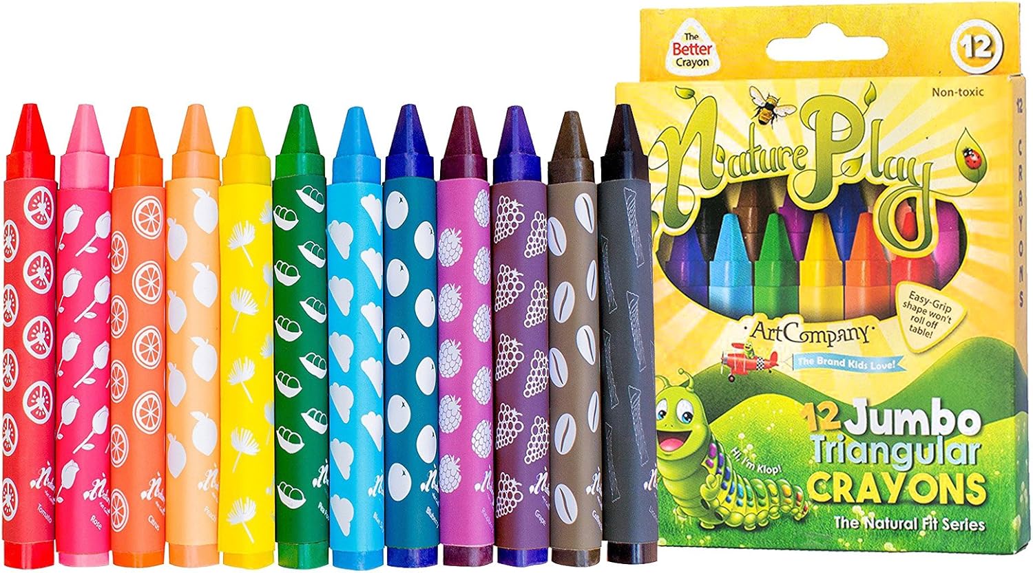 Amazon.com: NaturePlay Jumbo Triangular Crayons 12 Count : Toys & Games
