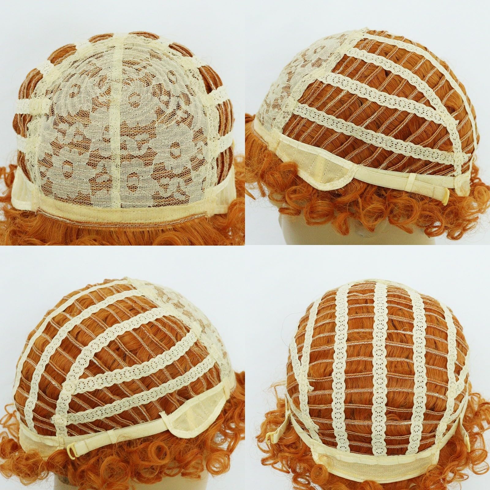 Red Orange Curly Wig for Women Men Landlady Costume Mrs Roper Wig Short ...