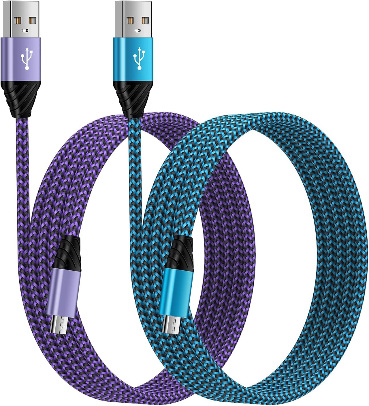Amazon.com: Android Micro USB Charger Cable 10ft 2 Pack Fast Charging ...