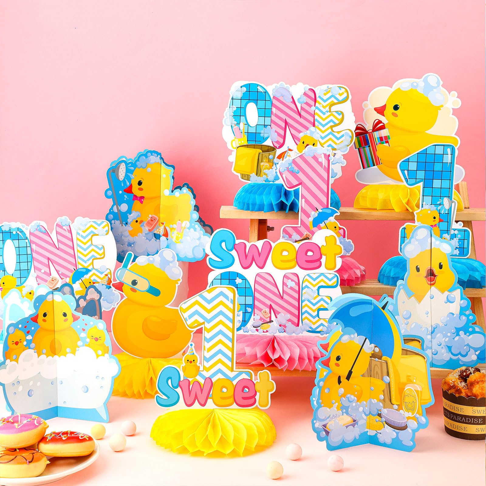 Snapklik.com : Poen 12 Pcs Sweet One Duck Birthday Decorations 6 Inch ...