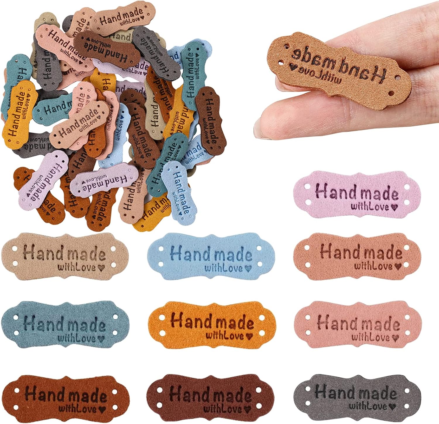 Amazon.com: 50 Pcs Handmade Tags for Crochet Made with Love Tags for ...