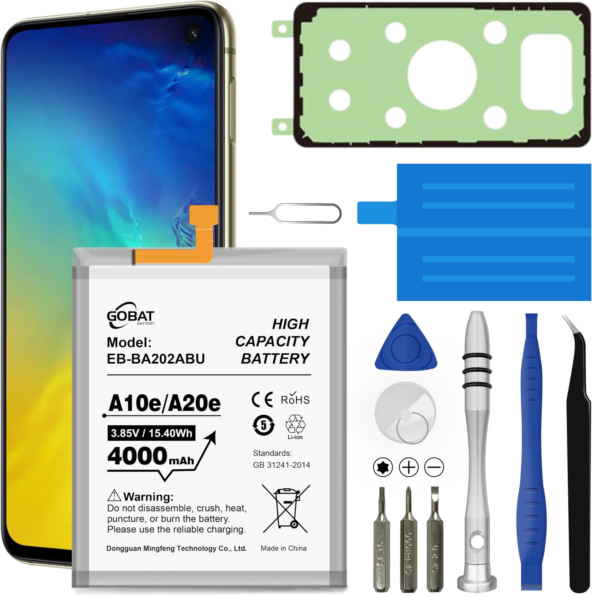 Amazon.com: GOBAT Replacement for Samsung Galaxy A10e A20e Battery ...