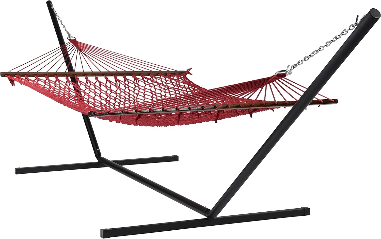 Amazon.com : Caribbean Hammocks - Rope Hammock and Tri Beam Stand (Red ...