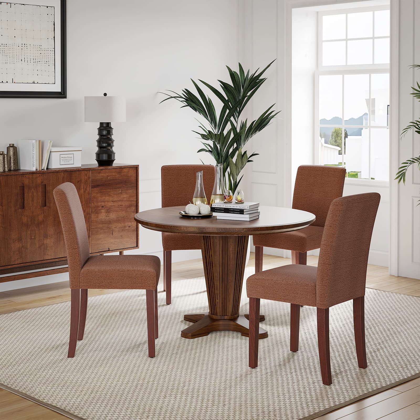 Snapklik.com : Upholstered Parsons Dining Room Chairs, Dining Chairs ...