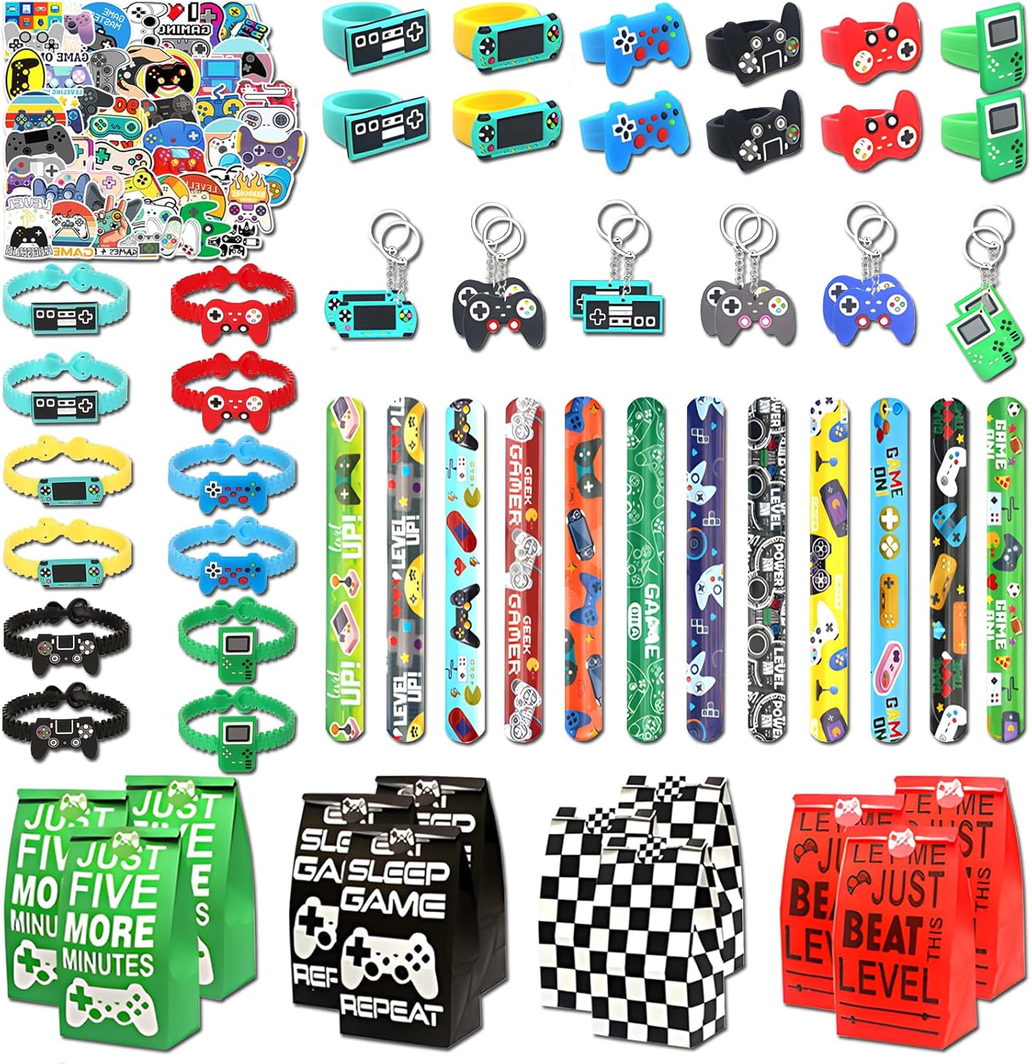 12 Sets of Video Game Party Favors, 110 Pcs Gaming Birthday Goodie Bags ...