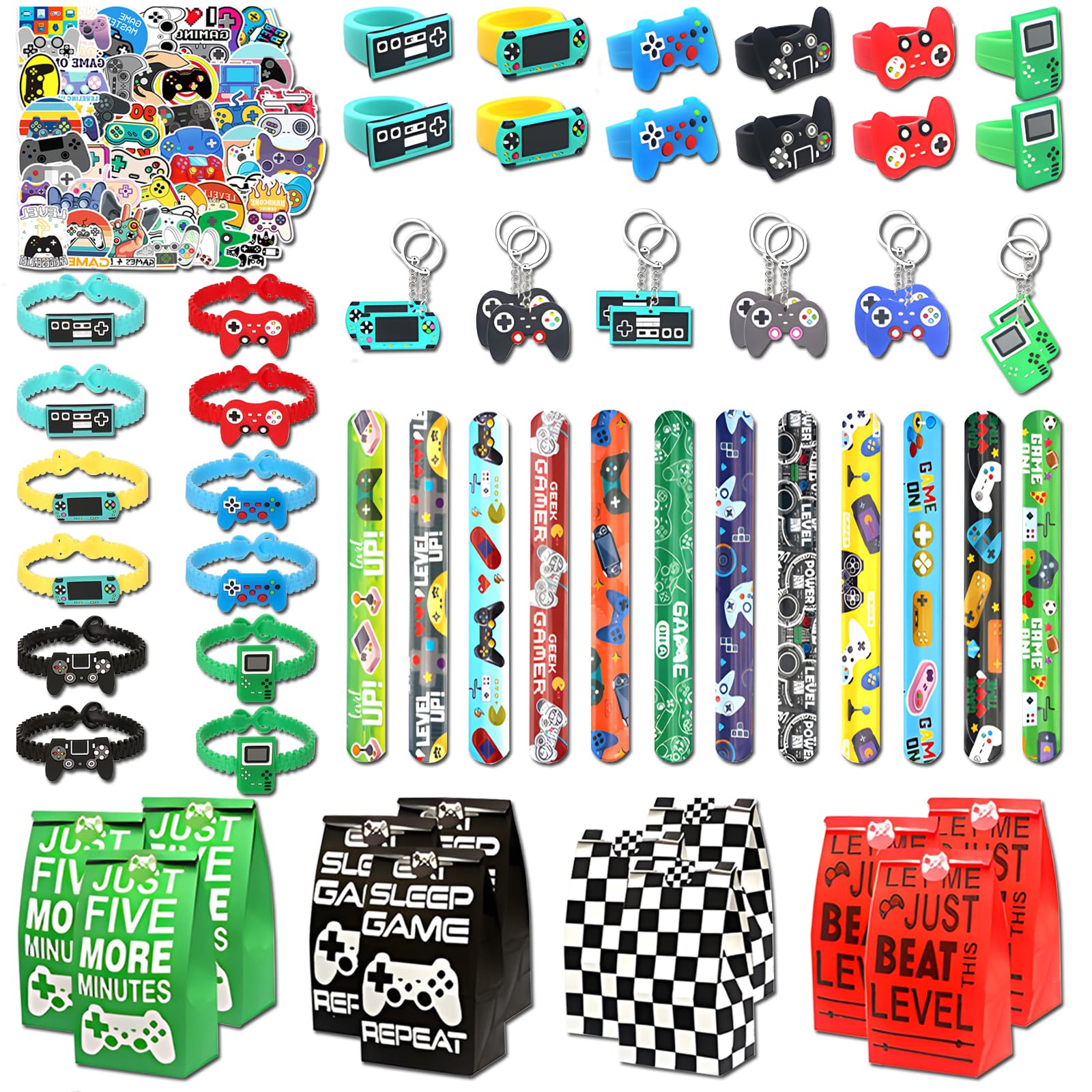 12 Sets of Video Game Party Favors, 110 Pcs Gaming Birthday Goodie Bags ...