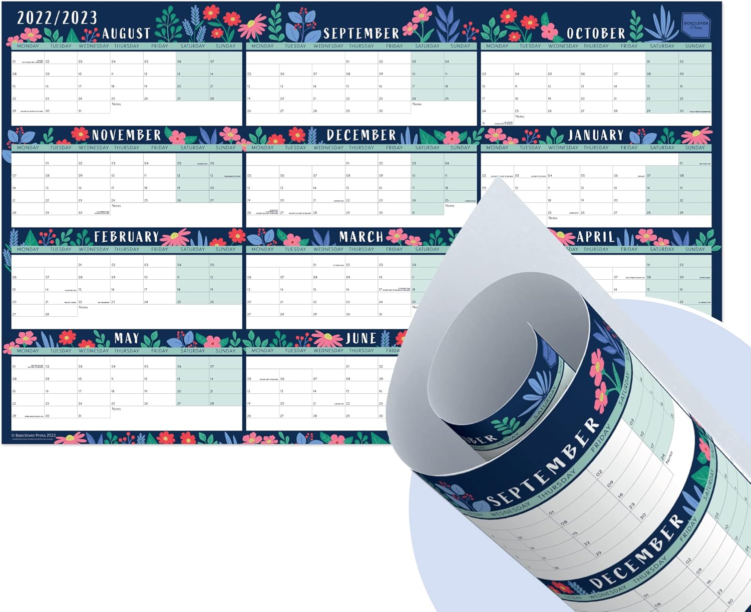 Boxclever Press Academic Wall Planner 2022/2023 (Block Layout). Mid ...