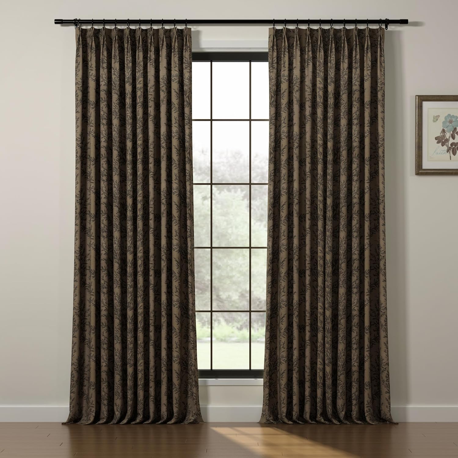 Amazon.com: TWOPAGES 52W x 90L Inches Pinch Pleat Curtain for Traverse ...