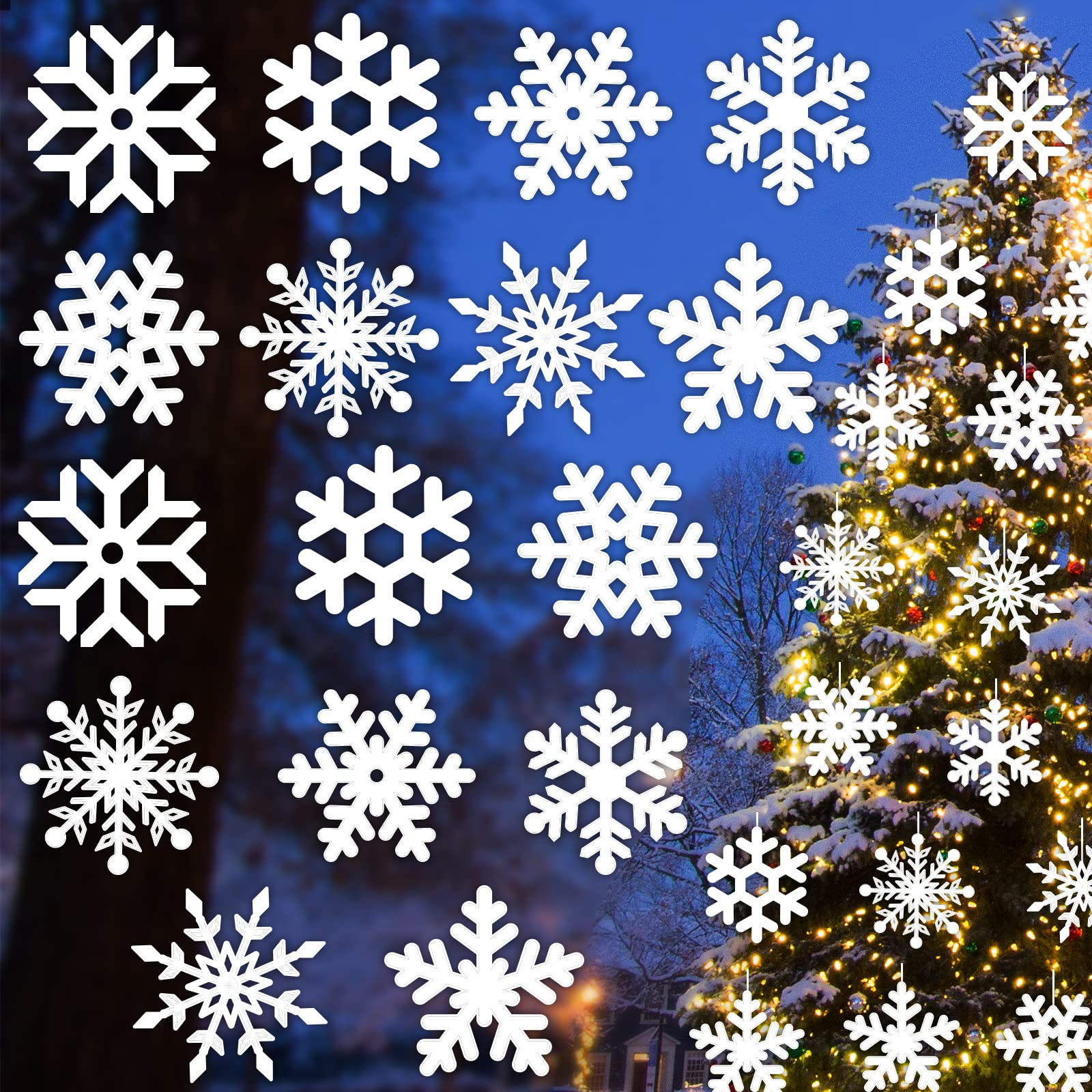 Amazon.com: 16 PCS Outdoor Snowflake Outdoor Decorations 12'' Large ...