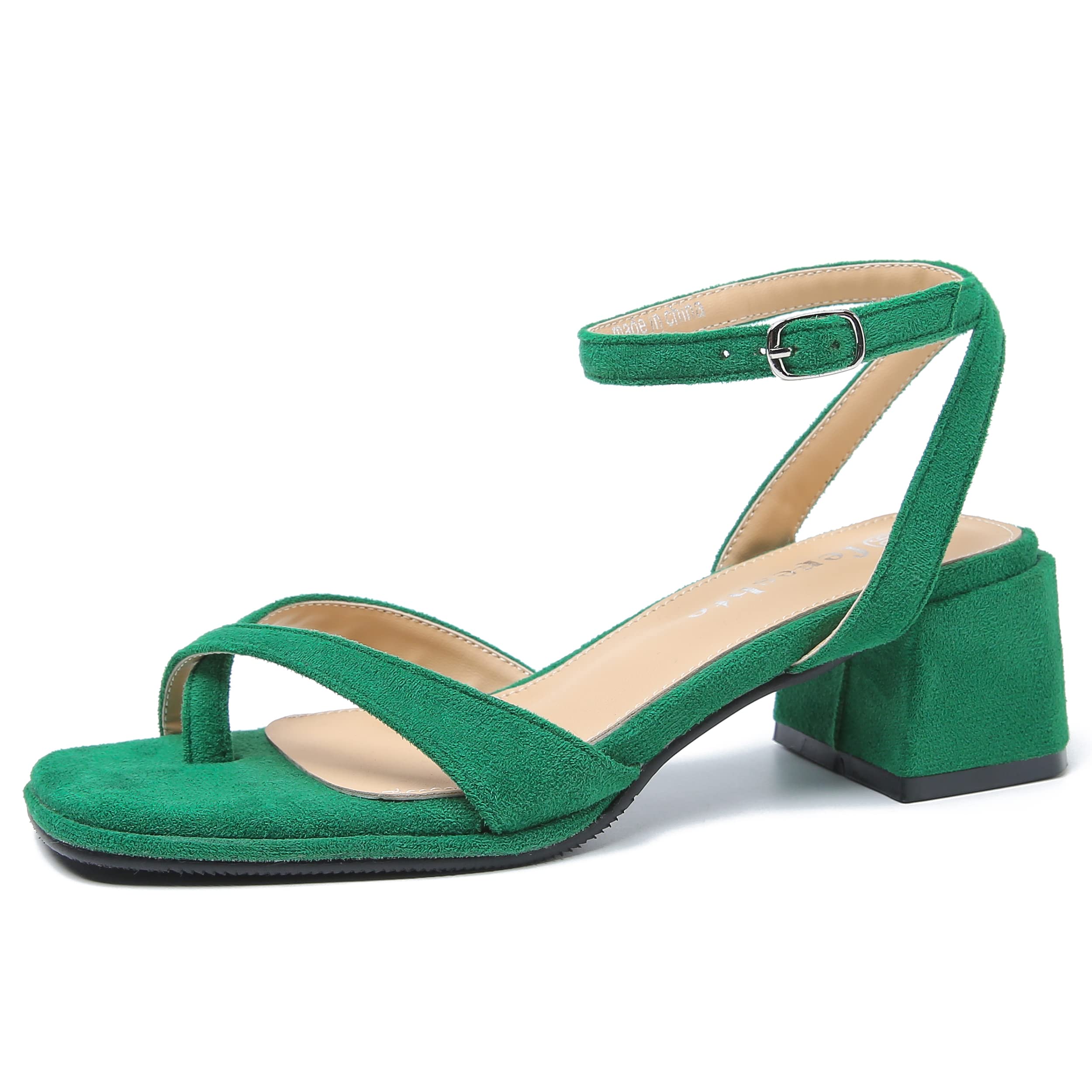 fereshte Women's Ankle Strap Thong Sandal Open Toe Strappy Low Block ...