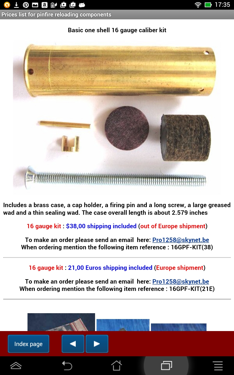 Reloading pinfire cartridges - App on Amazon Appstore