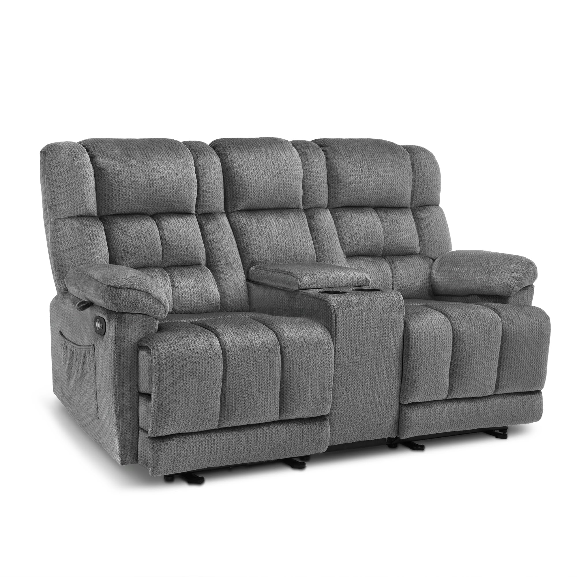 Amazon.com: MCombo Fabric Power Loveseat Recliner with Console ...