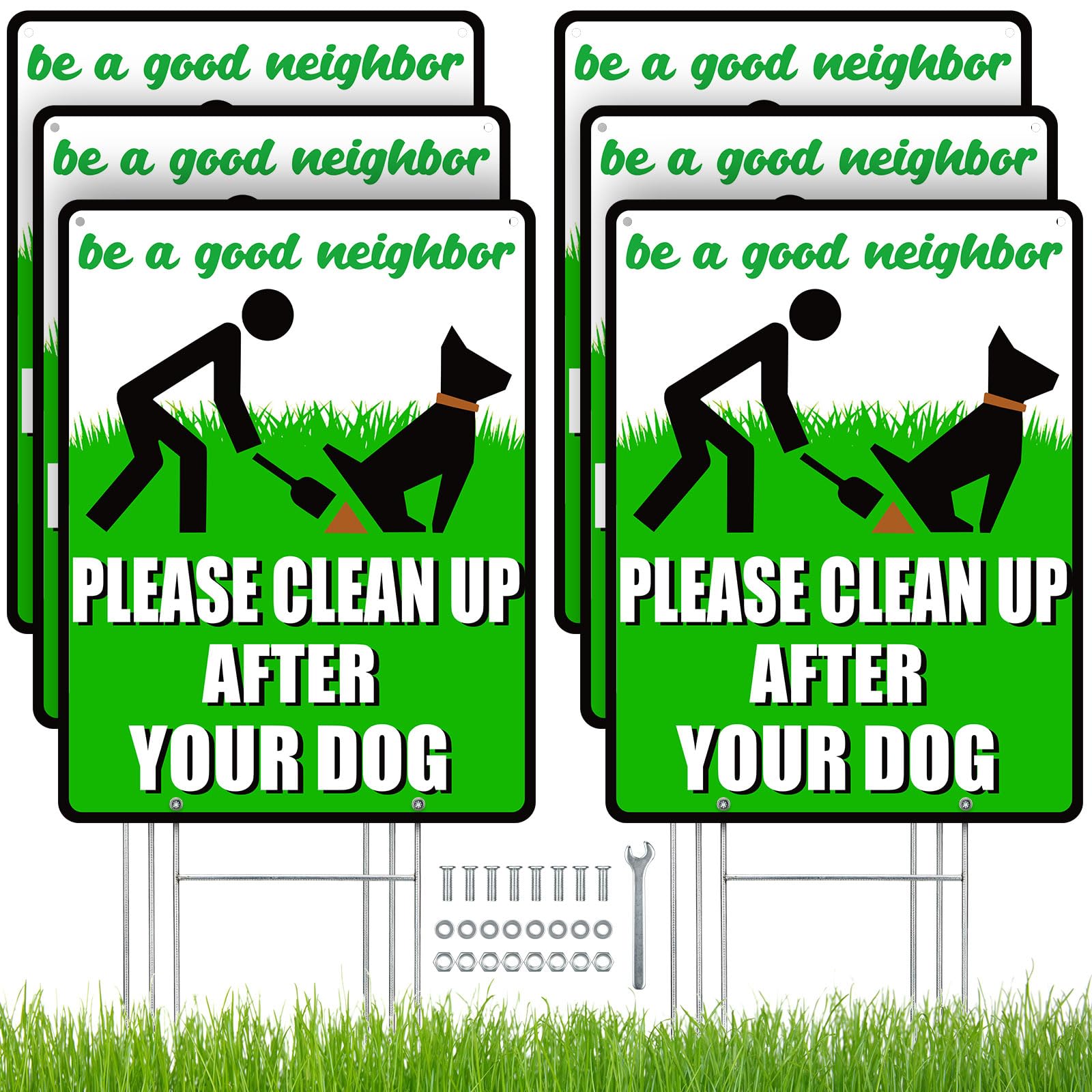 Snapklik.com : Wenqik 6 Sets Clean Up After Your Dog Signs Metal Pick ...