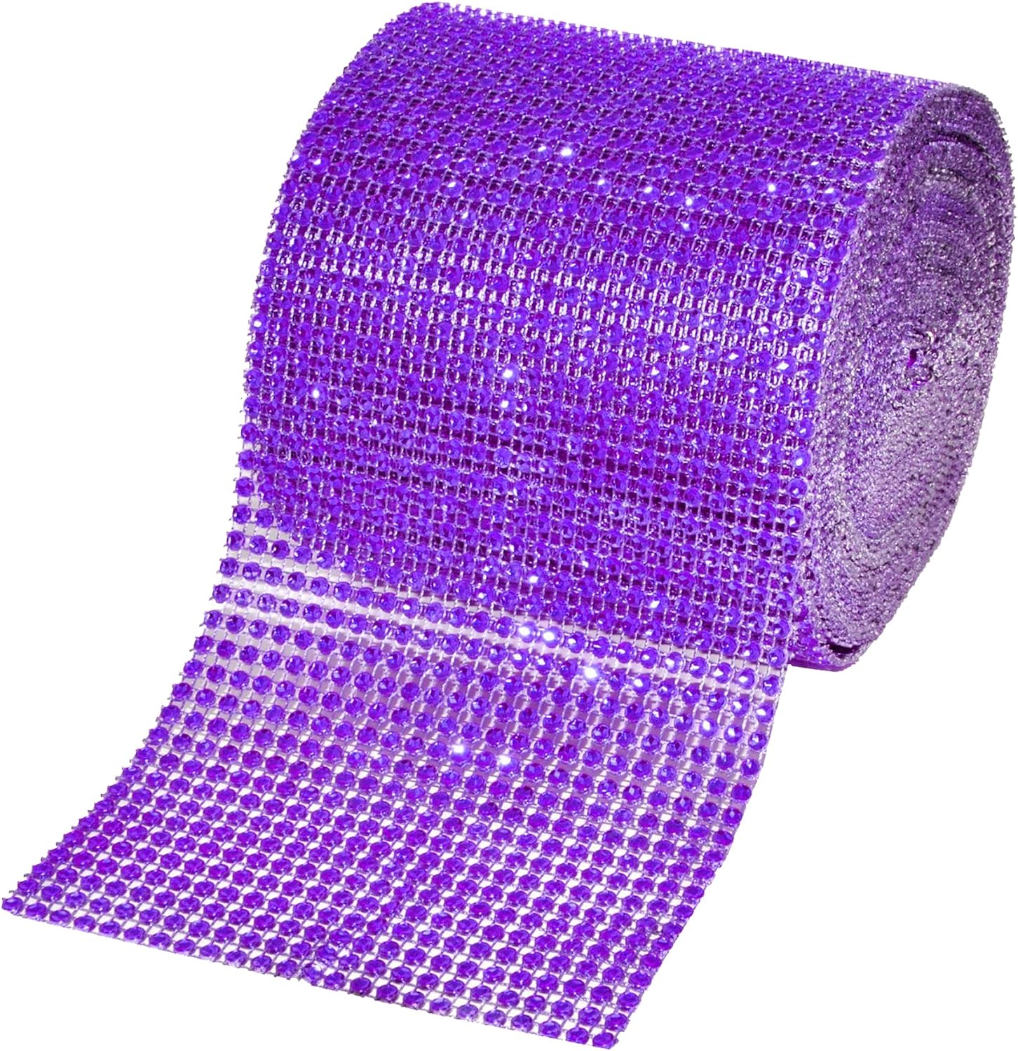 Amazon.com: Mandala Crafts 4.75 in 10 Yds Purple Bling Wrap Rhinestone ...