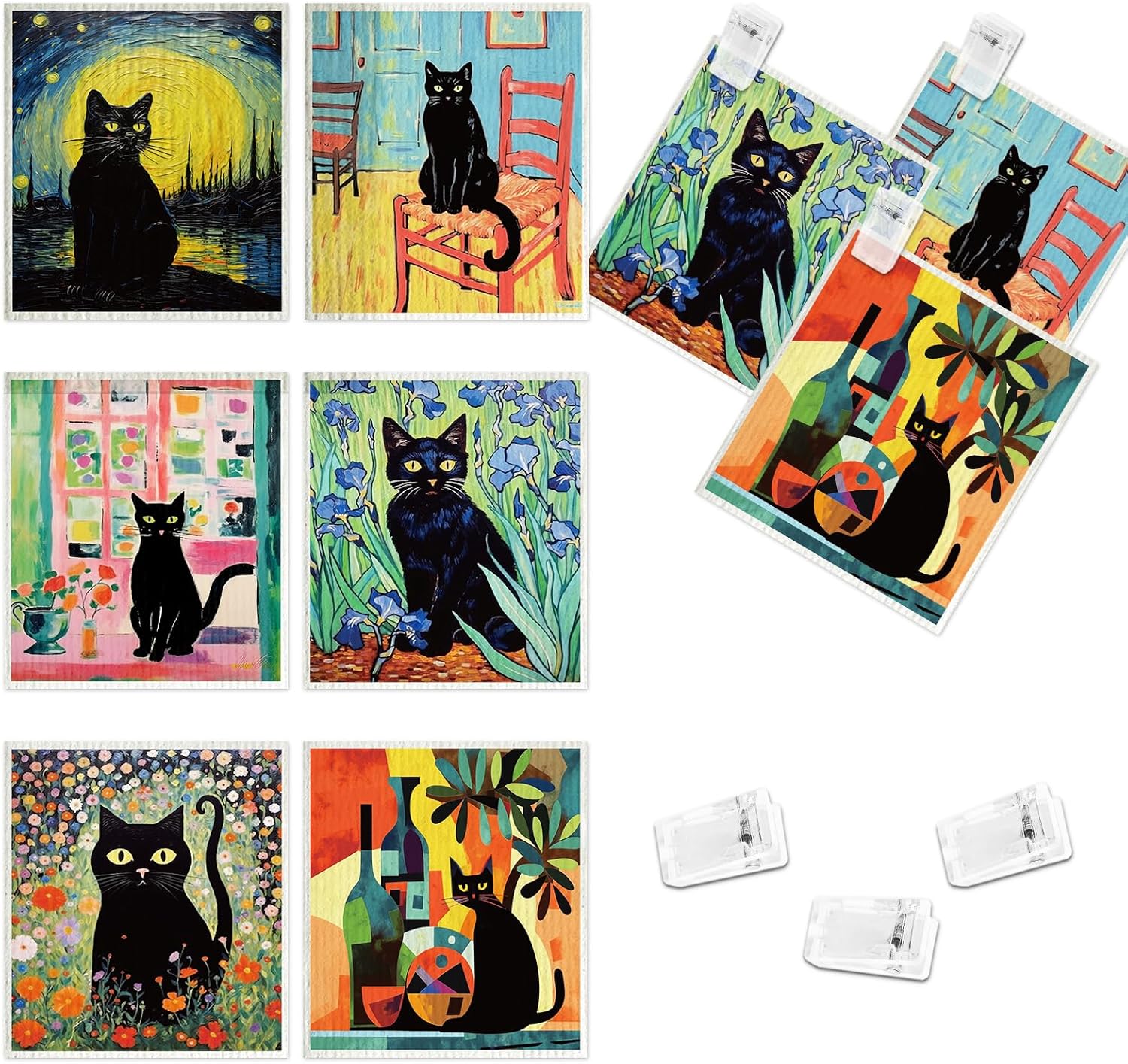 Amazon.com: HBYDO Swedish Dishcloths for Kitchen,6-Pack Reusable Paper ...