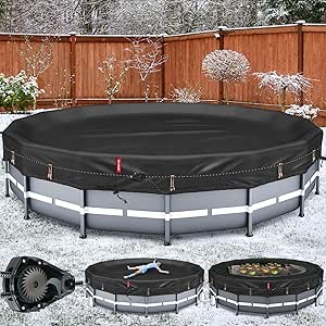 Amazon.com : QH.HOME 24 Ft Round Pool Cover with Fast Tightening ...