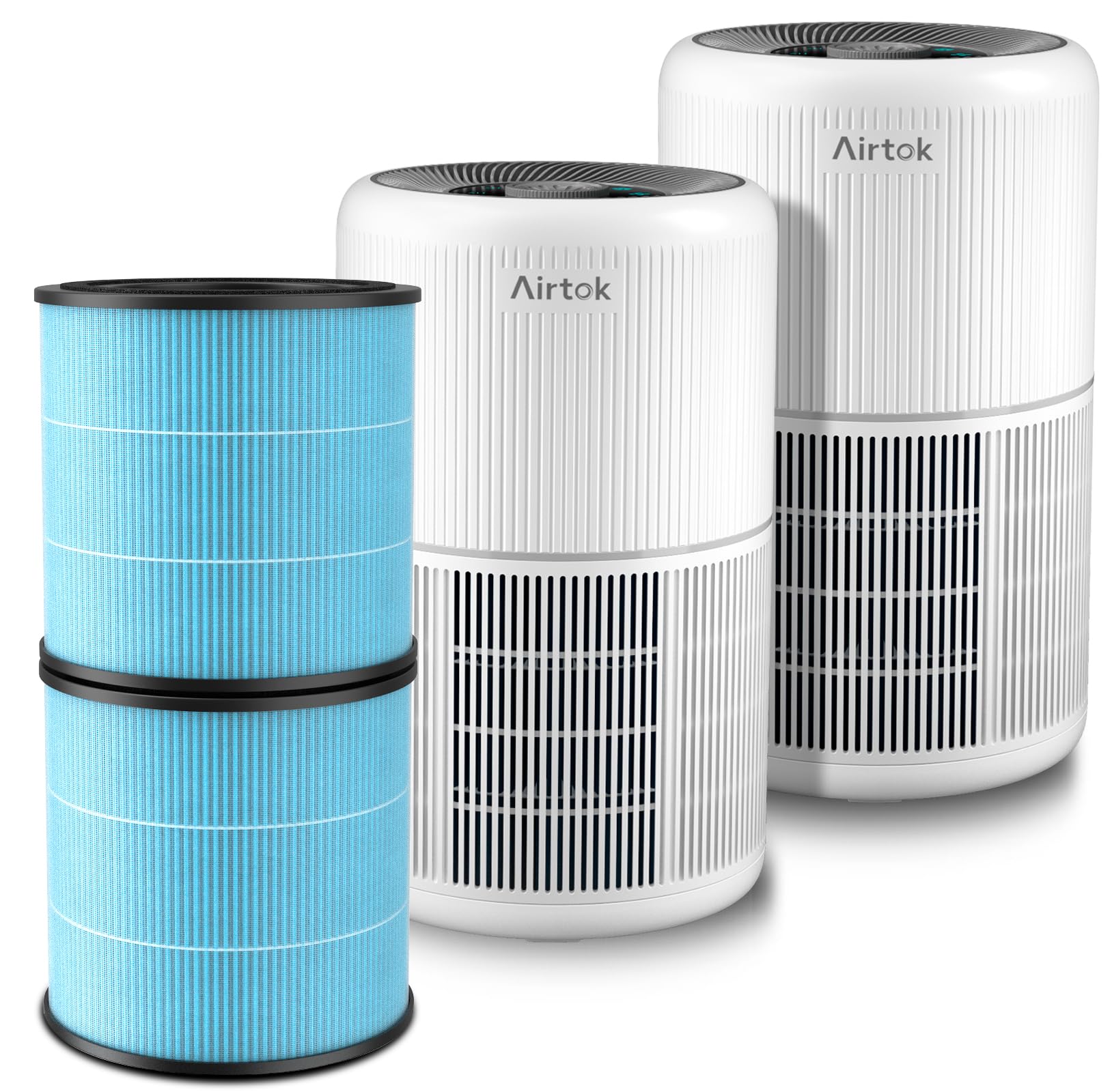 Amazon.com: 2-Pack Air Purifiers for Home+2-Pack Replacement Filters ...