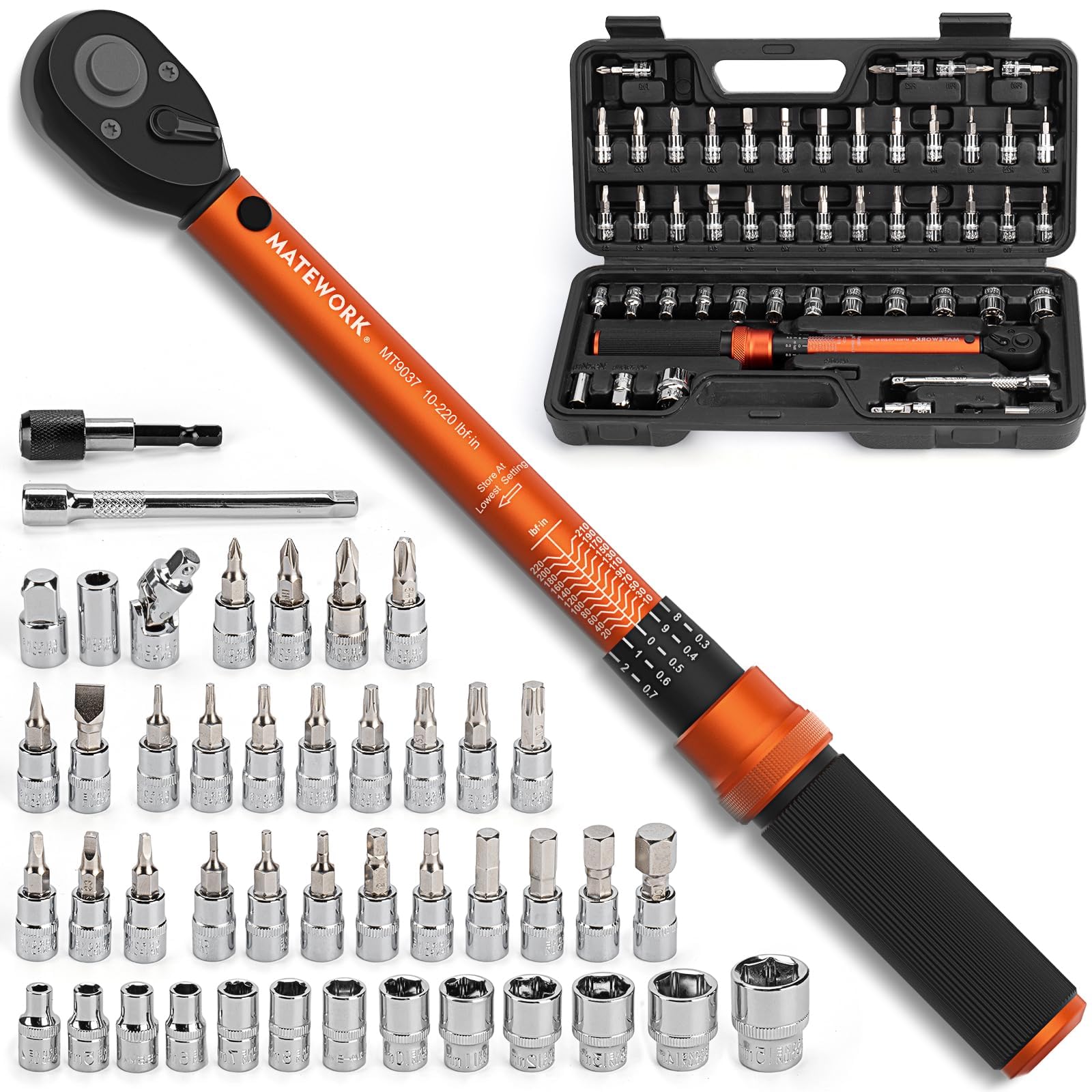 Snapklik.com : Matework 50PCS Bike Torque Wrench Set, 1/4 Drive Click ...
