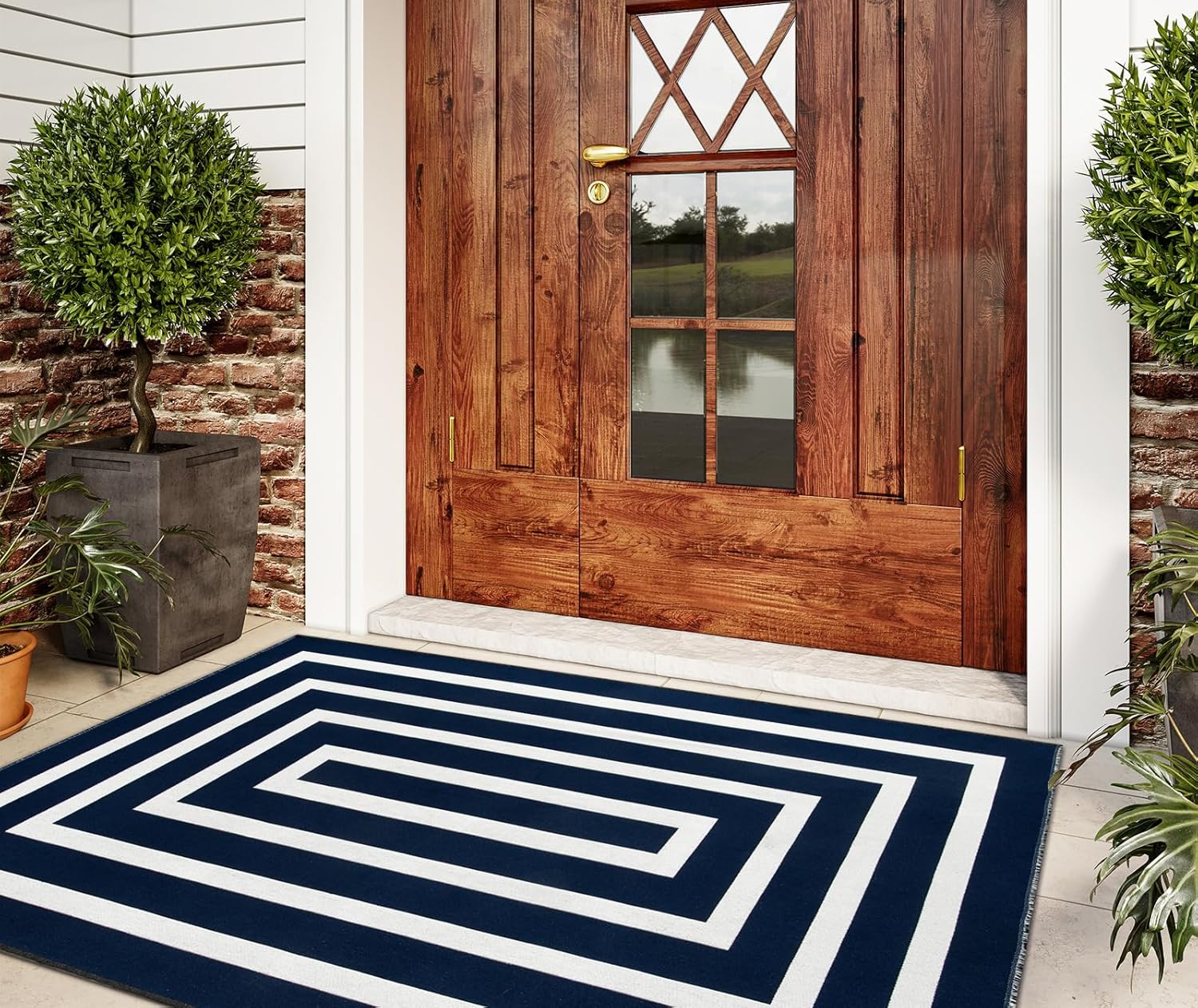 Amazon.com: Lahome 3x5 Outdoor Rug, Modern Front Porch Patio Rug ...