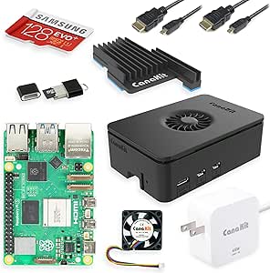 CanaKit Raspberry Pi 5 Starter Kit - Turbine Black (128GB Edition) (8GB ...