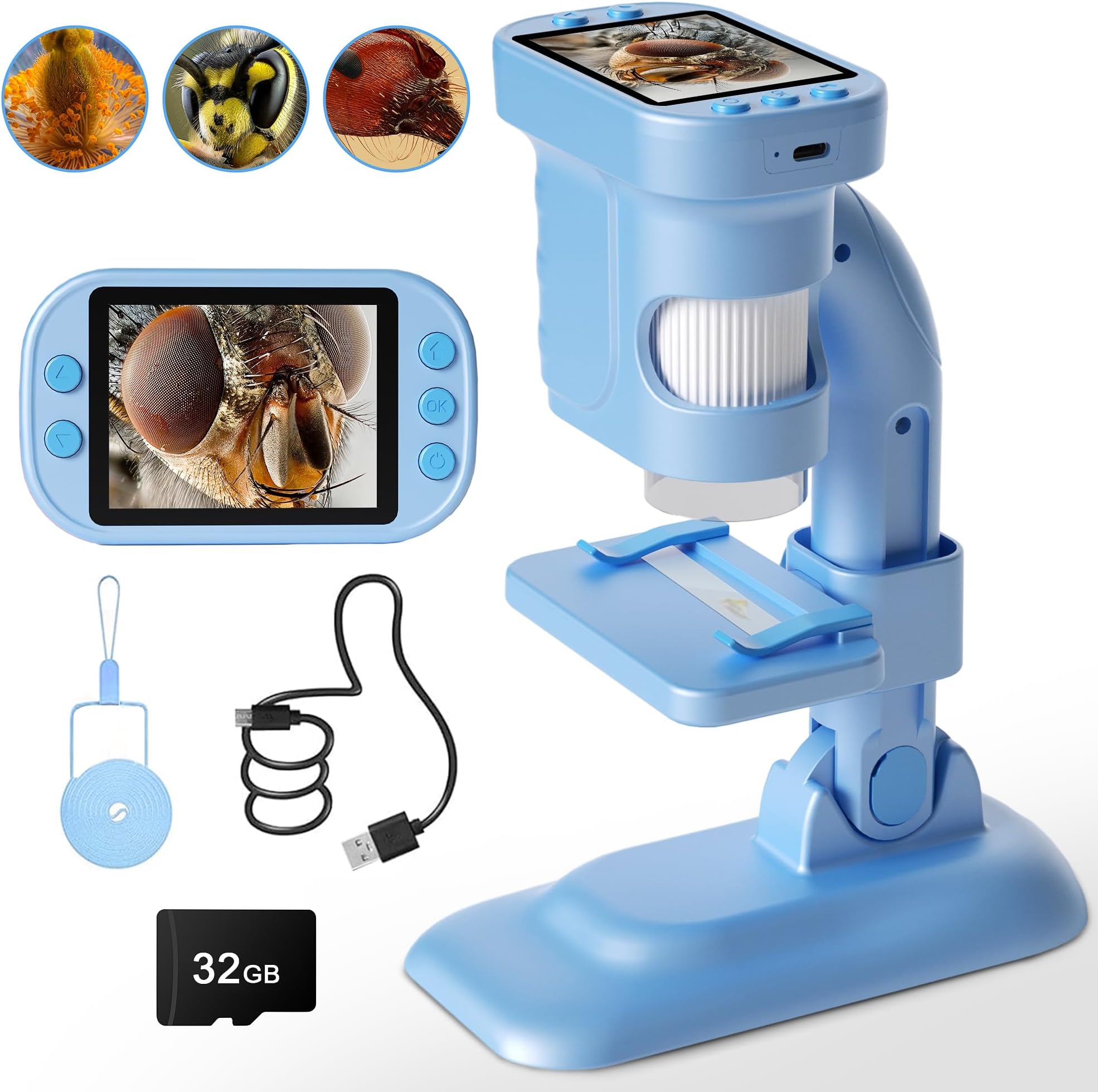 Amazon.com: Microscope for Kids - Christmas Birthday Gifts for Age 3-8 ...