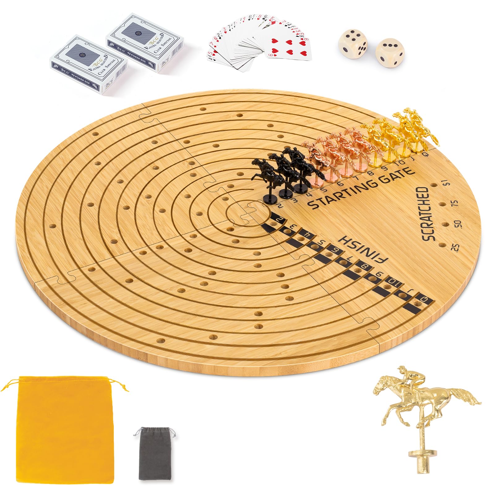 Amazon.com: Horse Racing Board Game with 11 Luxury Metal Horses ...