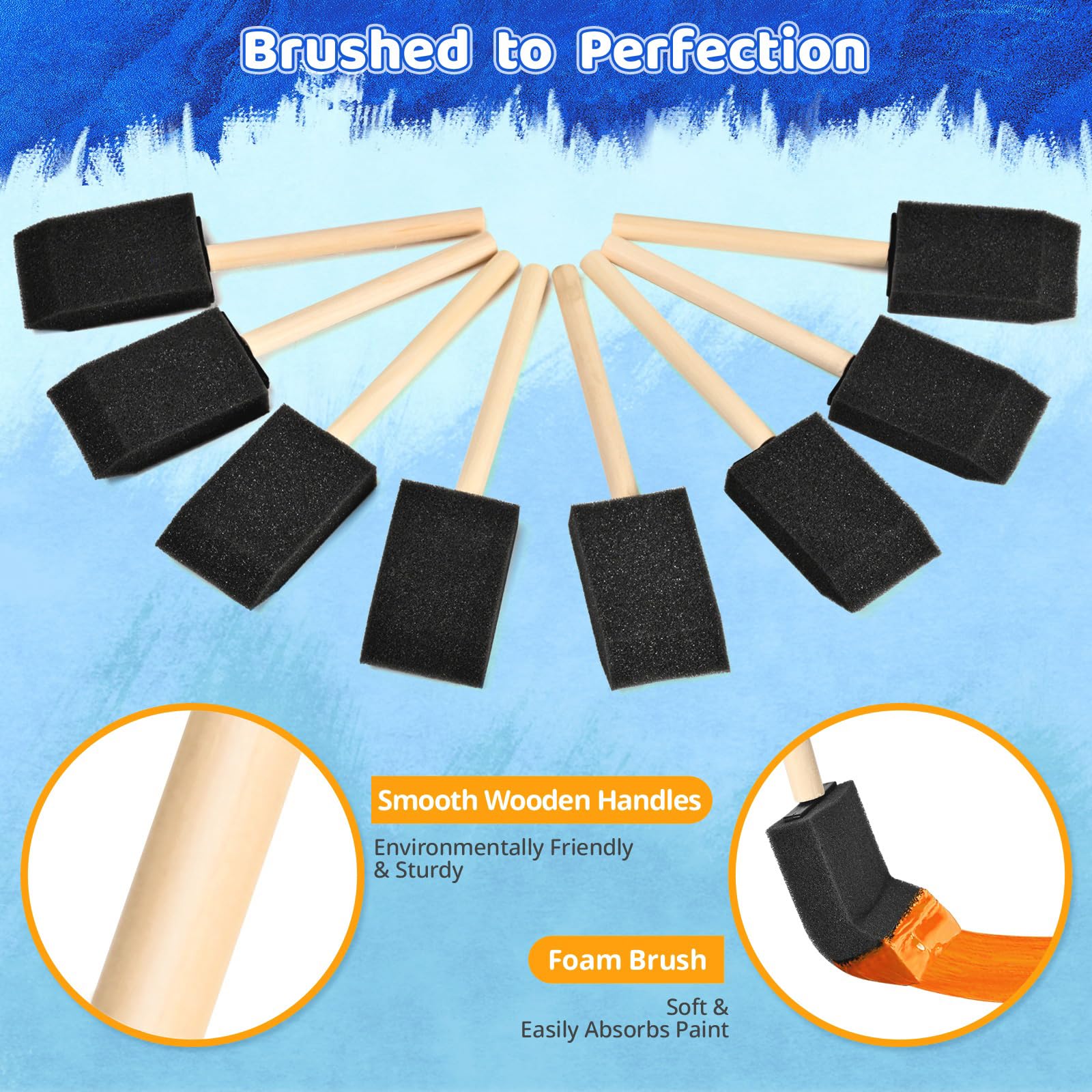 Snapklik.com : Foam Paint Brushes, 1.6 Inch, 8 Count, Sponge Paint ...