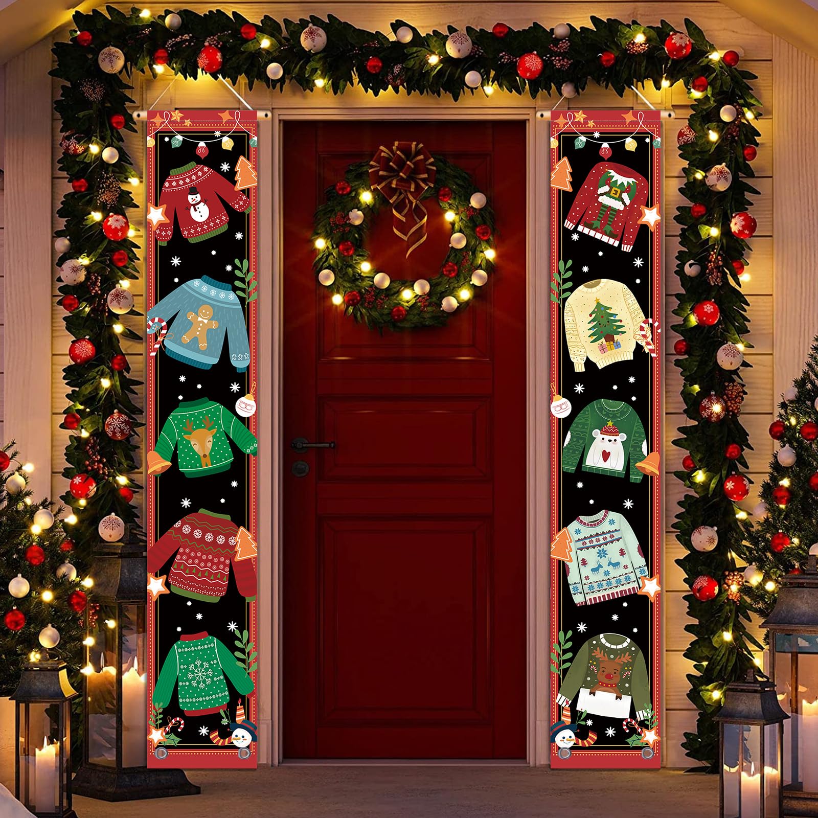 Amazon.com : Ugly Sweater Decorations Christmas Door Banner Seasonal ...