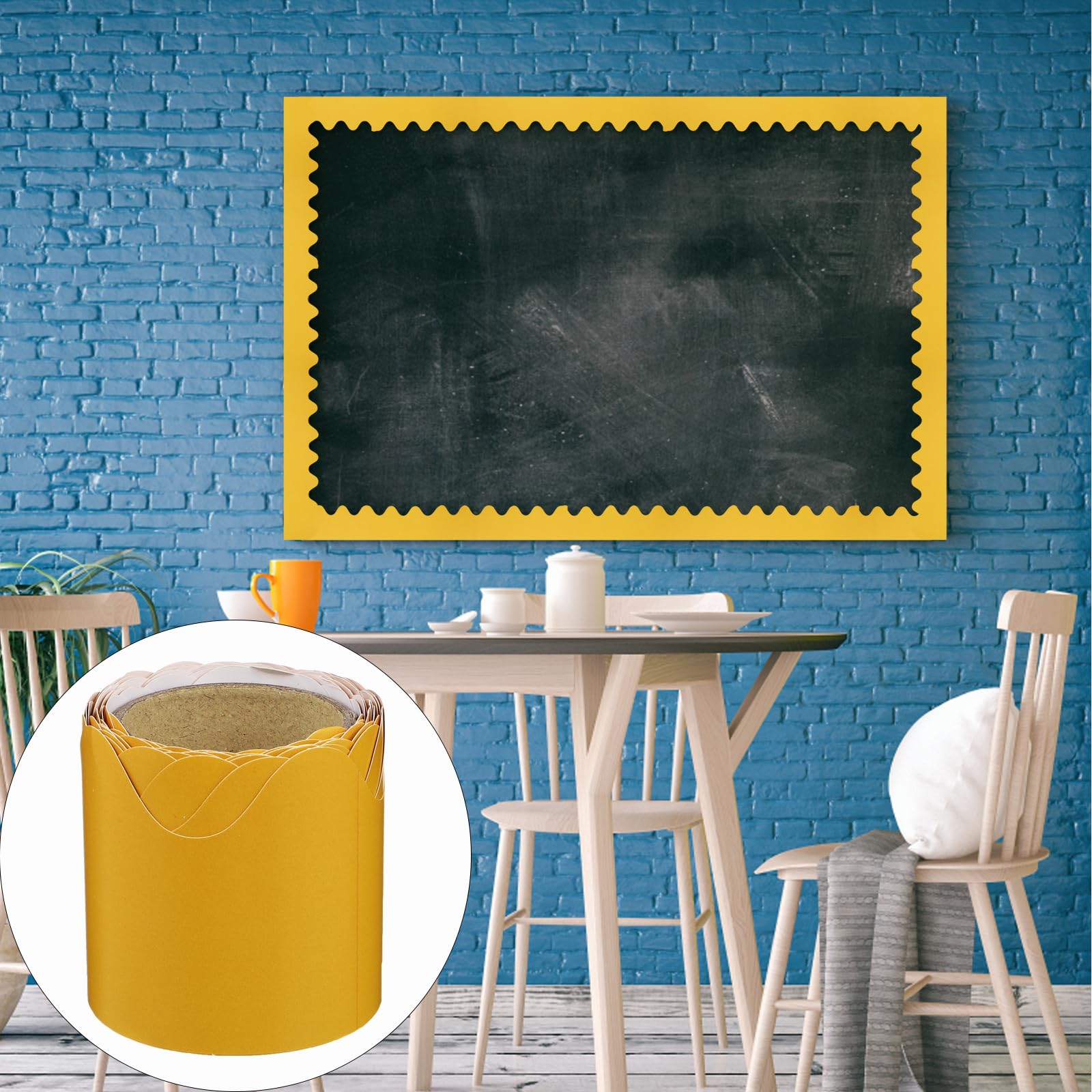 Scalloped Bulletin Border Trim Yellow Chalkboard Decor 5 Meter Yellow ...
