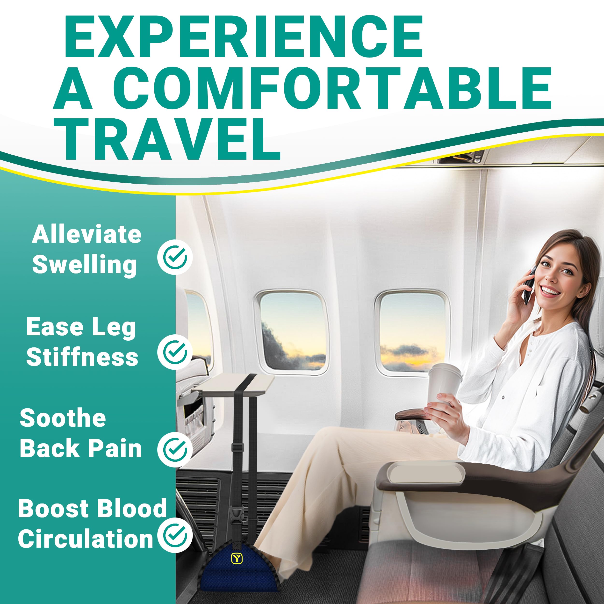 Snapklik.com : Airplane Foot Hammock - Travel Foot Rest For Flights ...