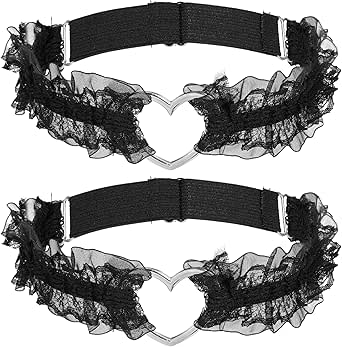 Amazon.com: 2 Pcs Lace Thigh Garter Heart Leg Garter Belt Adjustable ...
