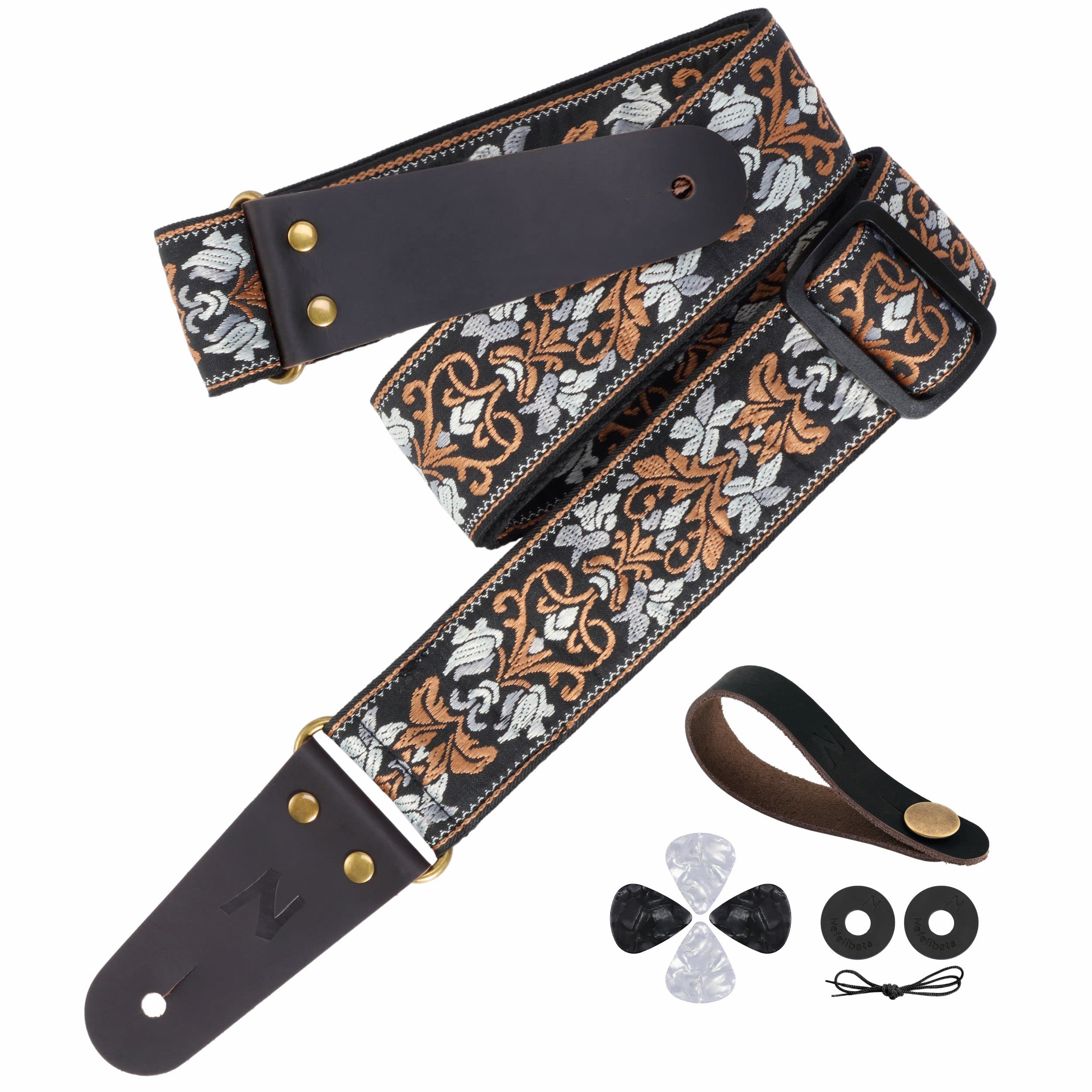 Nefelibata Guitar Strap, 2" Jacquard Embroidery Guitar Straps, Full ...