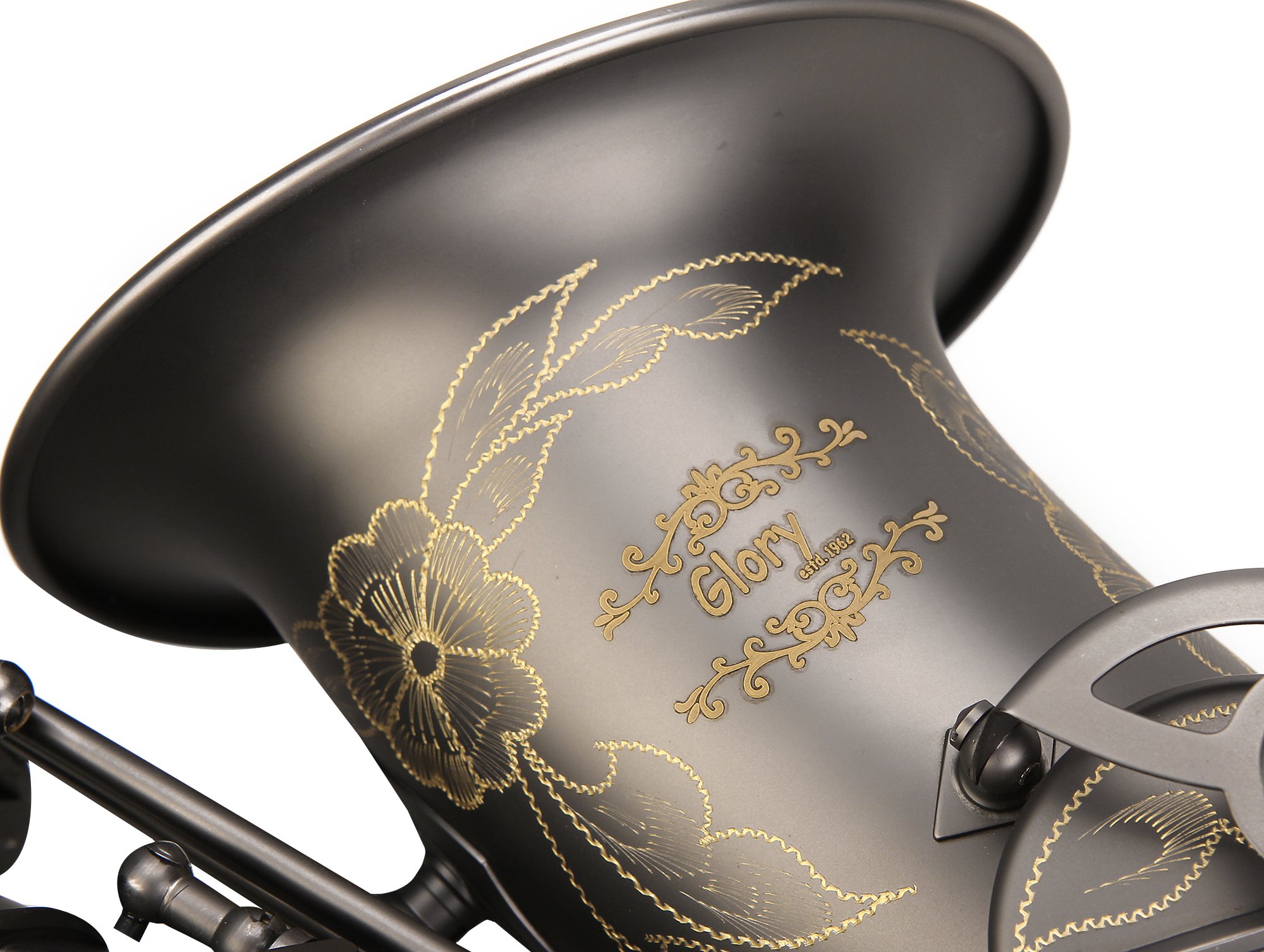 GLORY Engraved Flower High Grade Antique Finish Series PR3, E Flat Alto ...