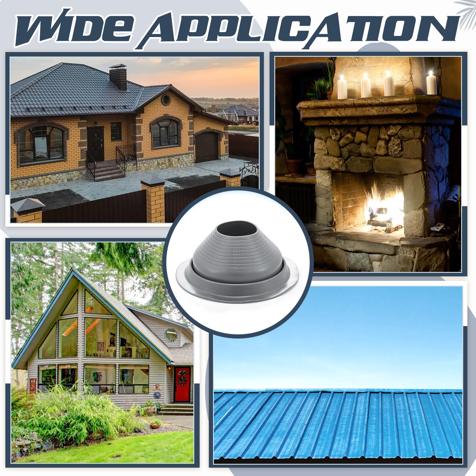 7 Metal Roof Pipe Flashing Boot, Silicone Pipe Flashing Vent Boot High ...