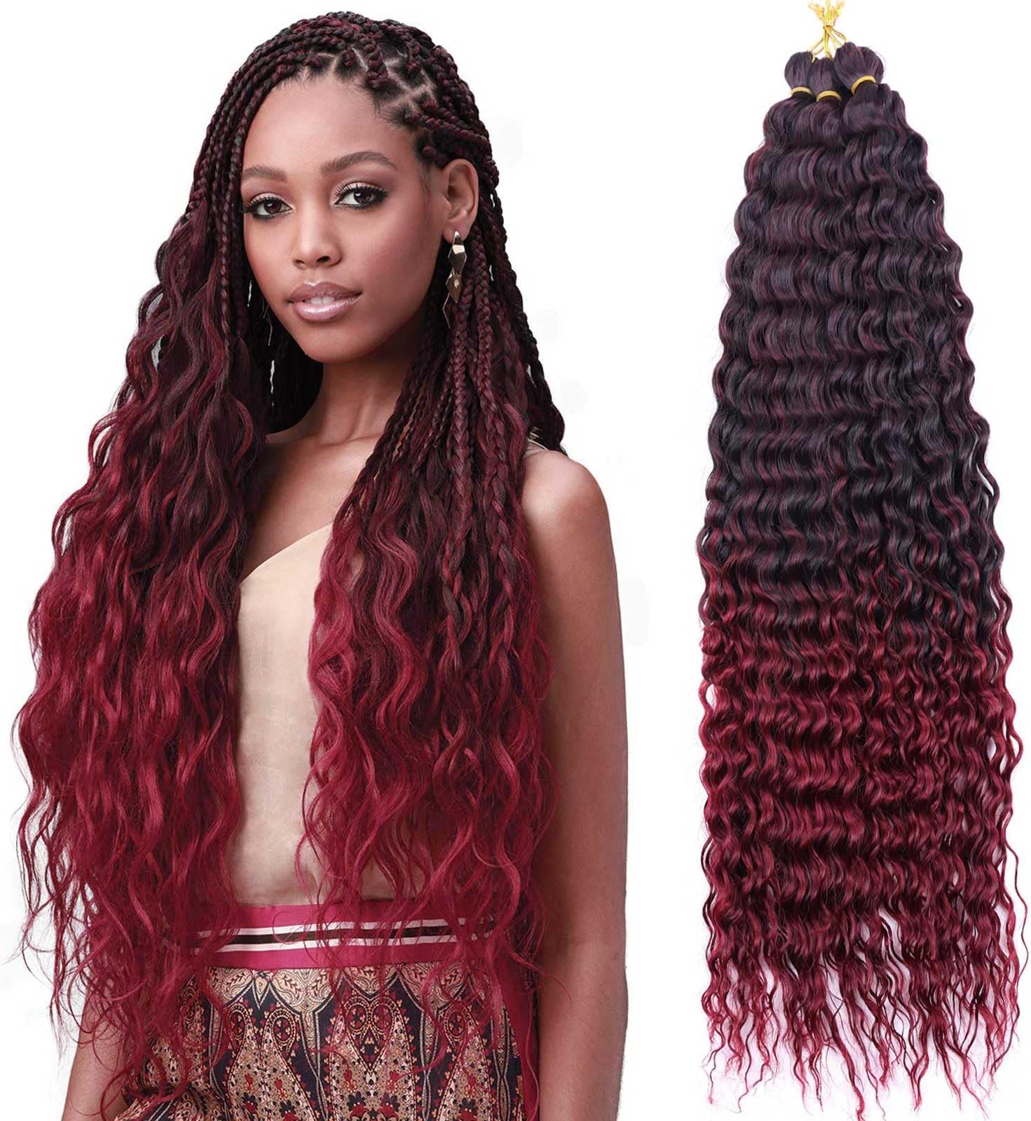 Amazon.com : Ocean Wave Crochet Hair 30 Inch 1 Packs Curly Braiding ...