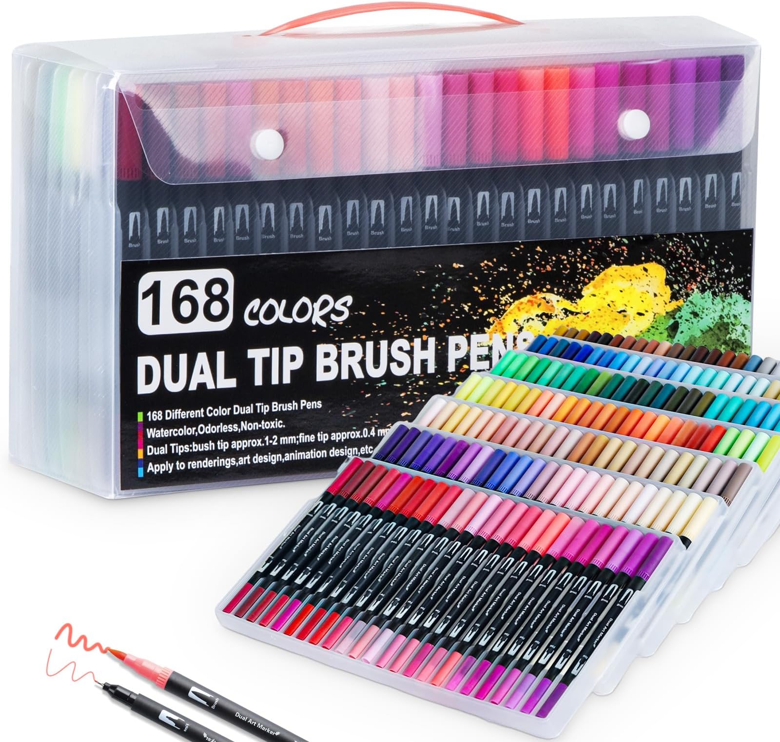 IFORU Plumones Punta de Pincel 100 Colores, Rotuladores de Dibujo con ...