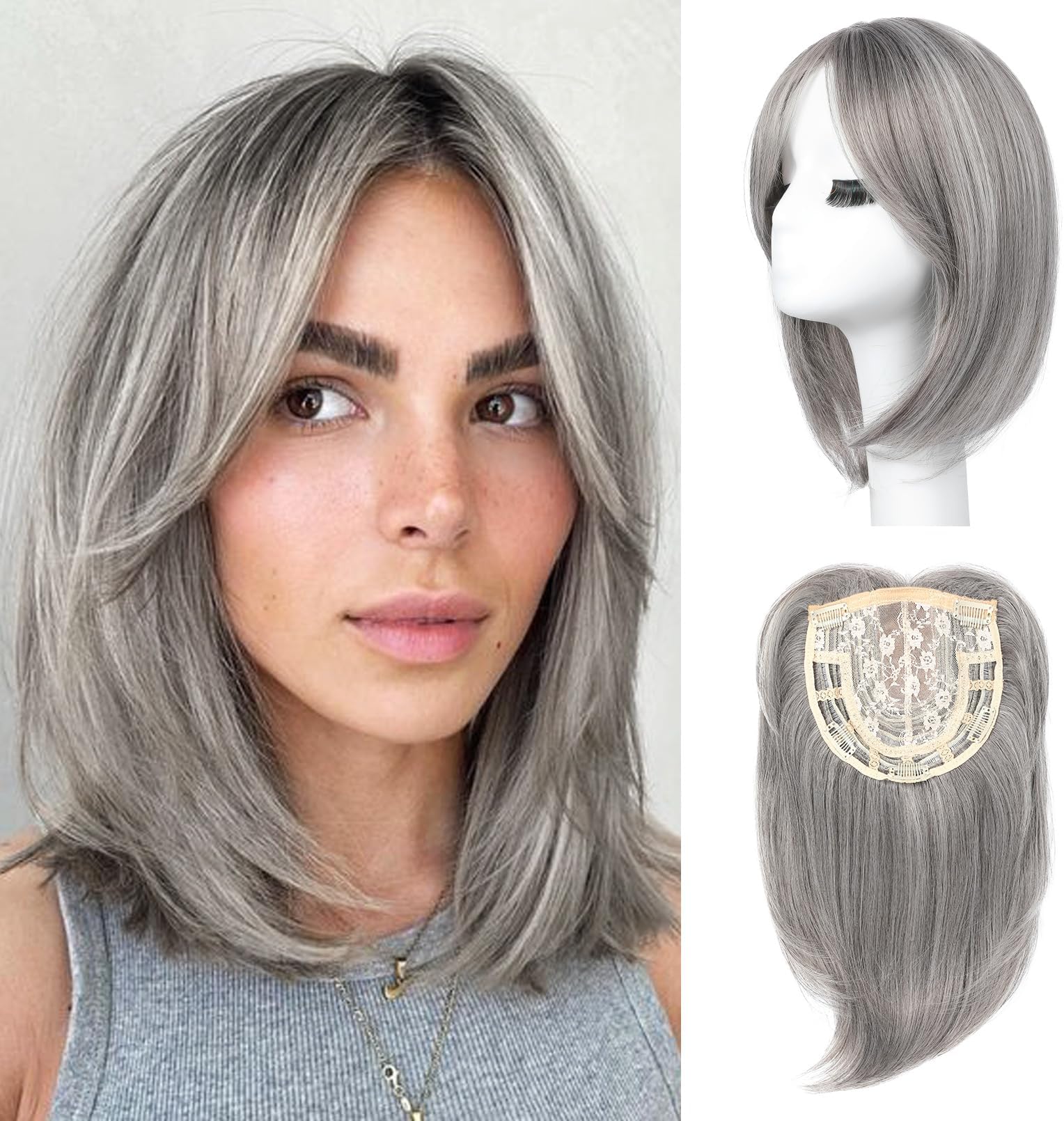 Amazon.com: FAVE Hair Toppers for Women Hand Made Lace Base Hair Topper ...