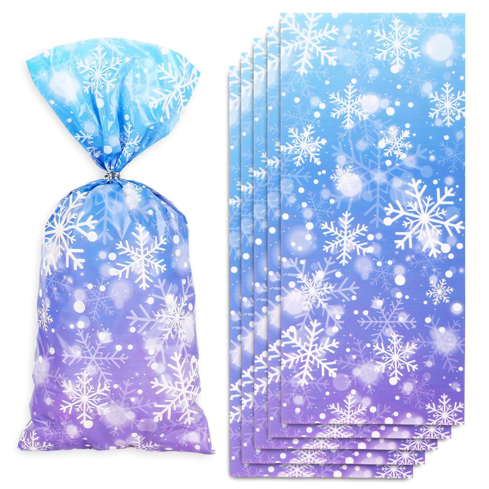 Amazon.com: Whaline 160Pcs Snowflake Gradient Color Cellophane Treat ...
