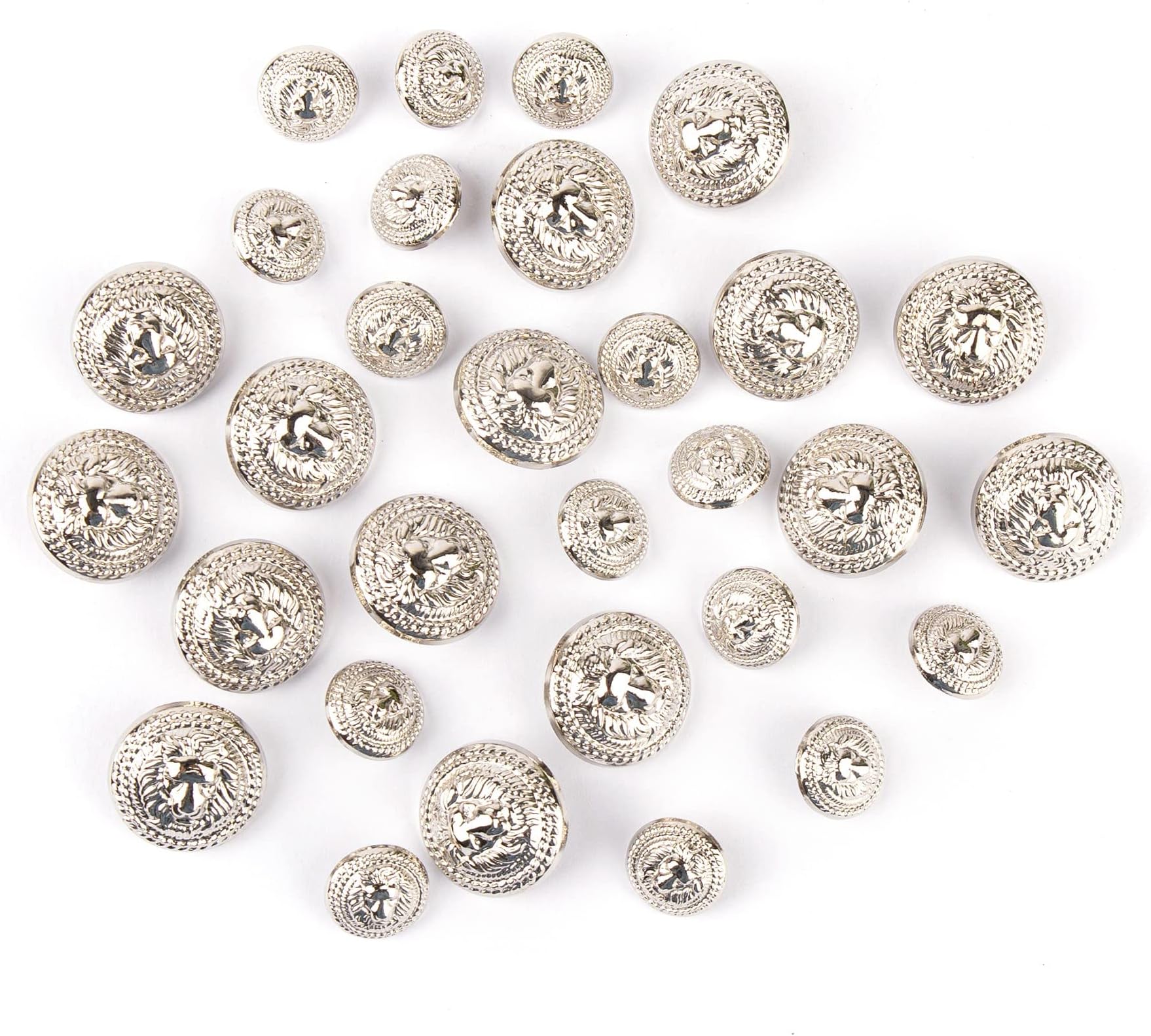 Amazon.com: MILISTEN 30pcs Round Metal Hollow Out Button Coat Buttons ...