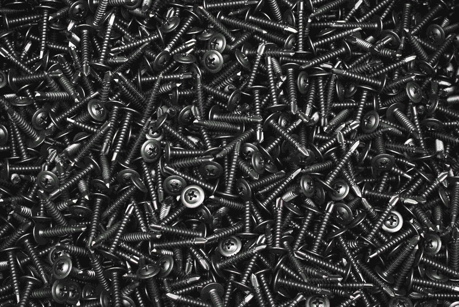 (1000) Plain Black Phillips Mod Truss Head 8 x 1 Self-Drilling #8 Trim ...