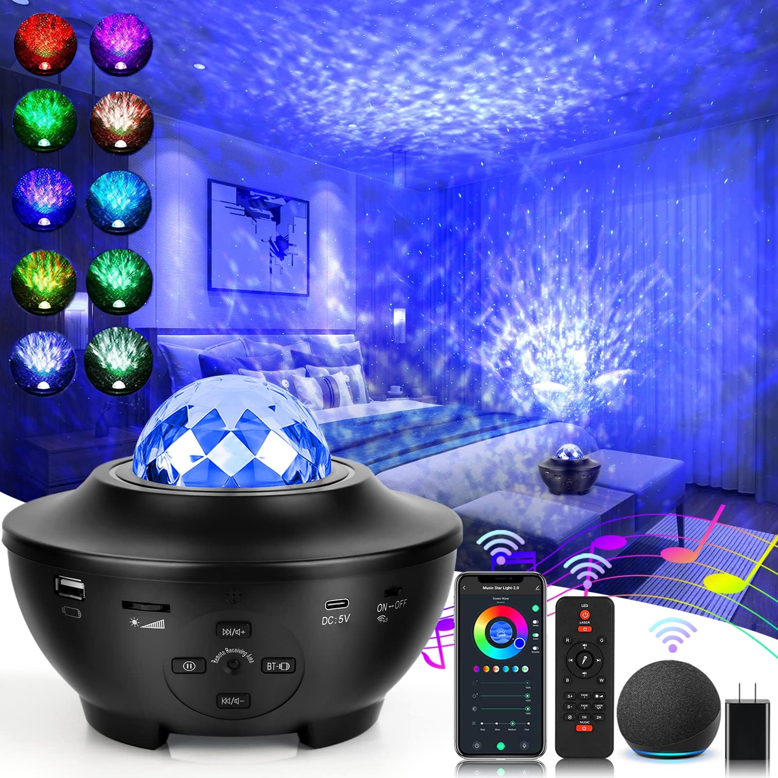 Star Projector, 3 in 1 Galaxy Night Light Projector with Remote Control ...