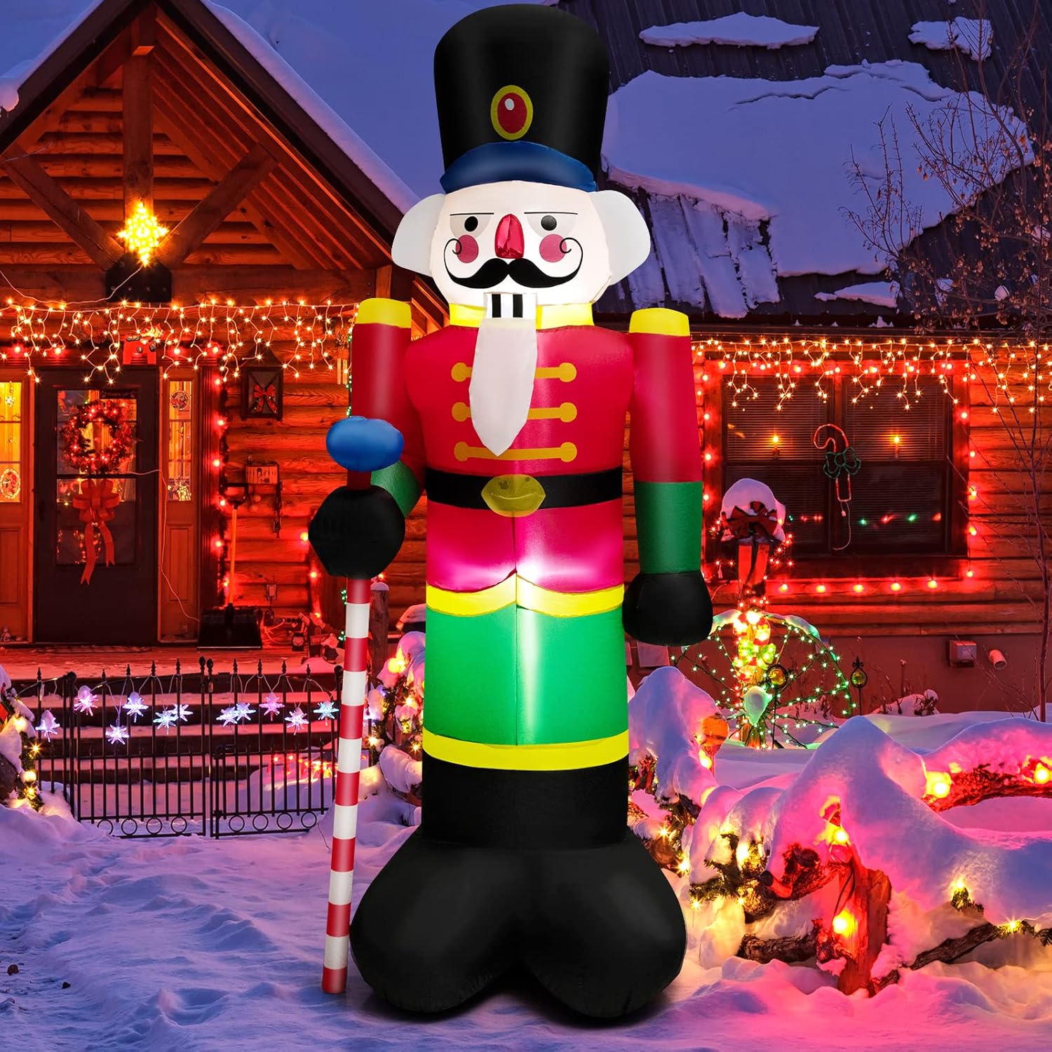Amazon.com: Tangkula 8FT Inflatable Nutcracker Soldier, Blow-up Xmas ...